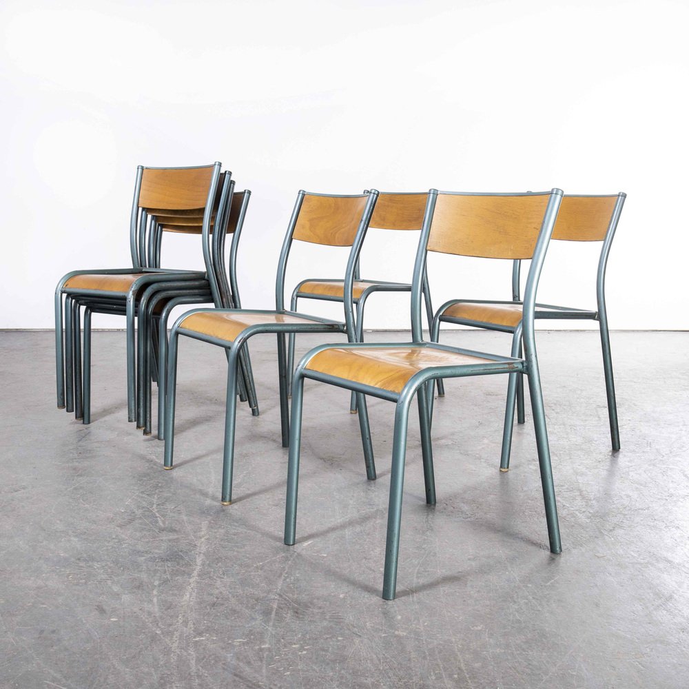 French Mullca Stacking Aqua Model 510 Dining Chairs, 1960s, Set of 8 ...