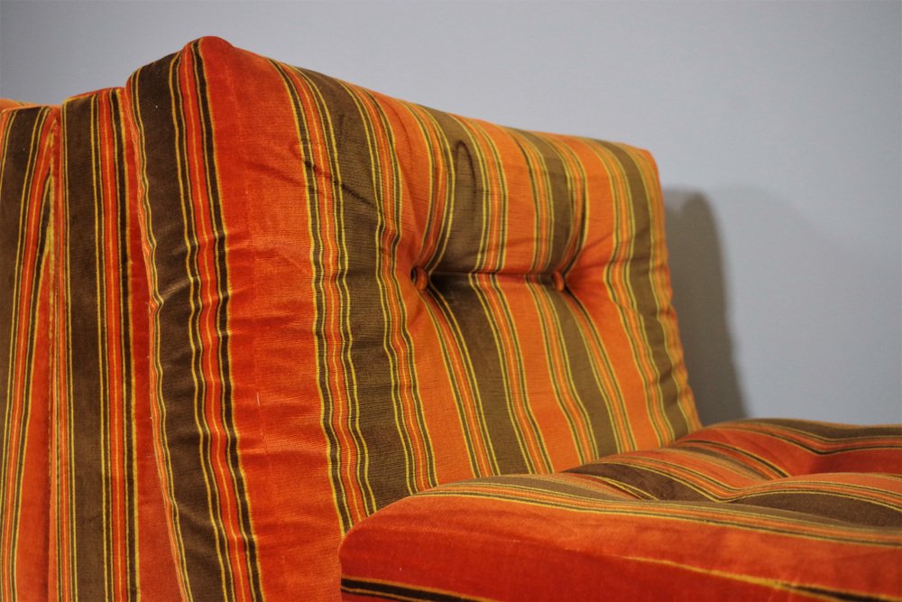 Striped Armchairs, 1970s, Set of 3 for sale at Pamono