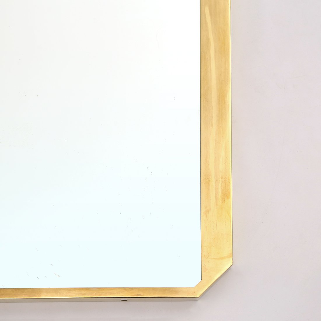 Rectangular Brass Frame Mirror, 1950s for sale at Pamono