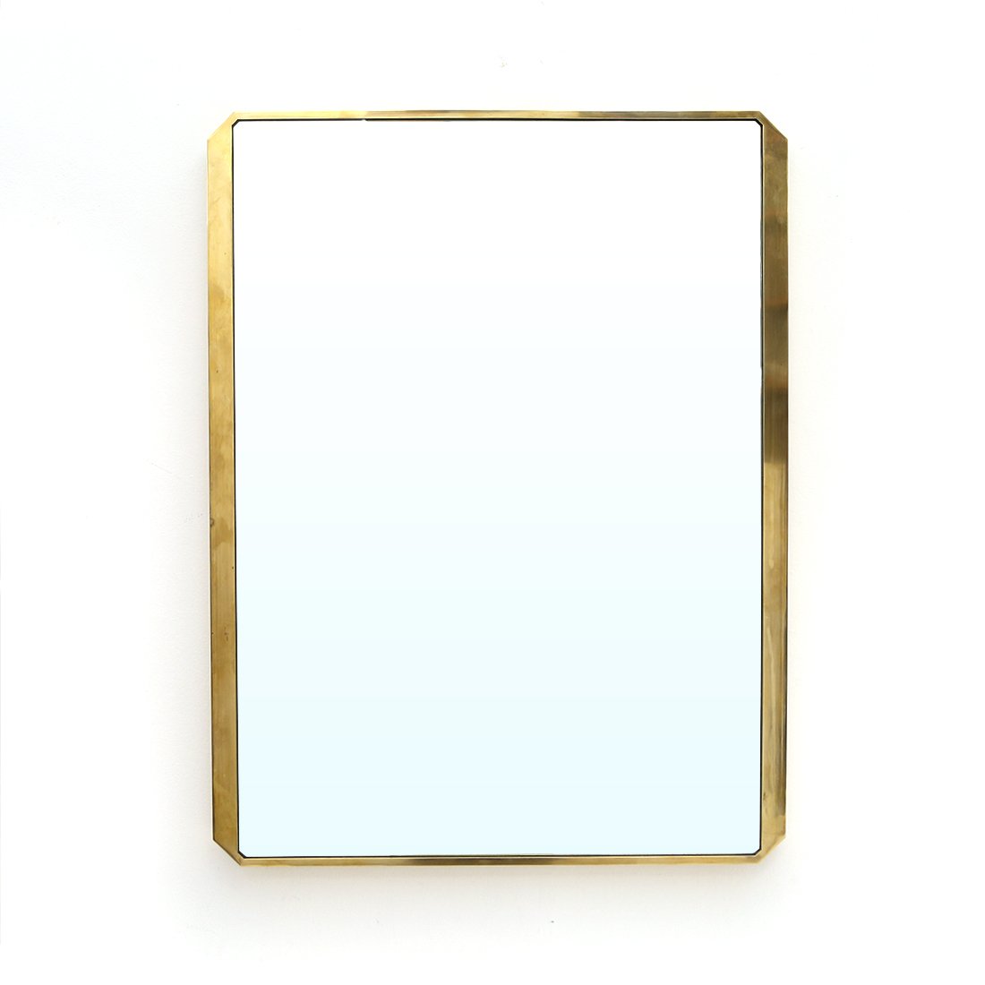 Rectangular Brass Frame Mirror, 1950s for sale at Pamono
