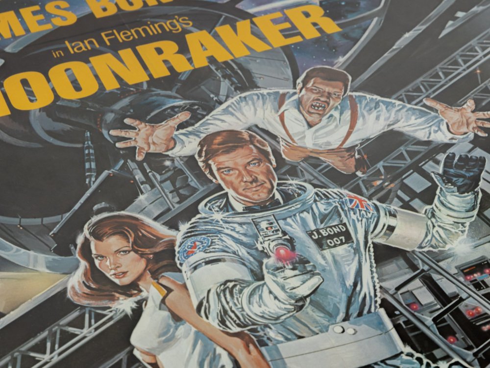Moonraker Movie Poster with Roger Moore for sale at Pamono