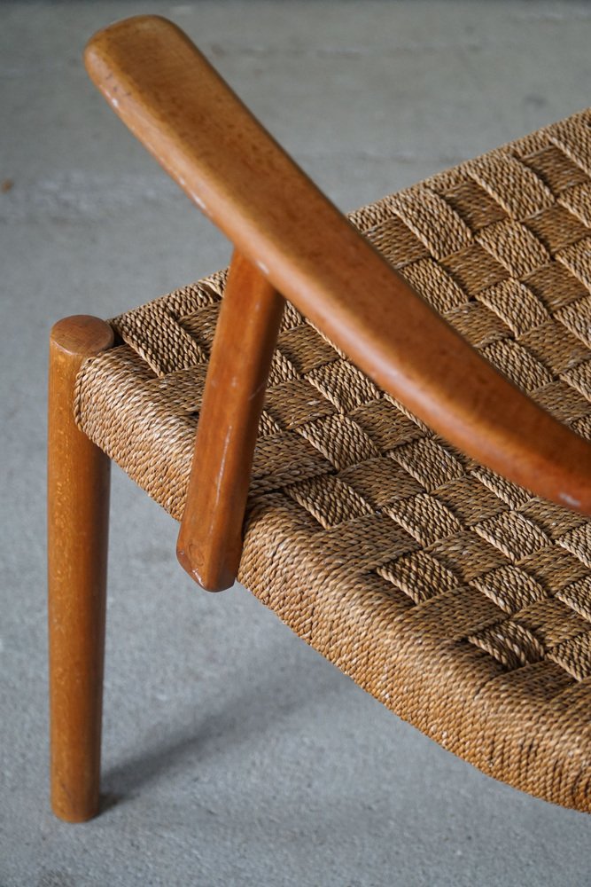 Lounge Chair in Beech and Seagrass by Karl Schrøder from Fritz Hansen ...