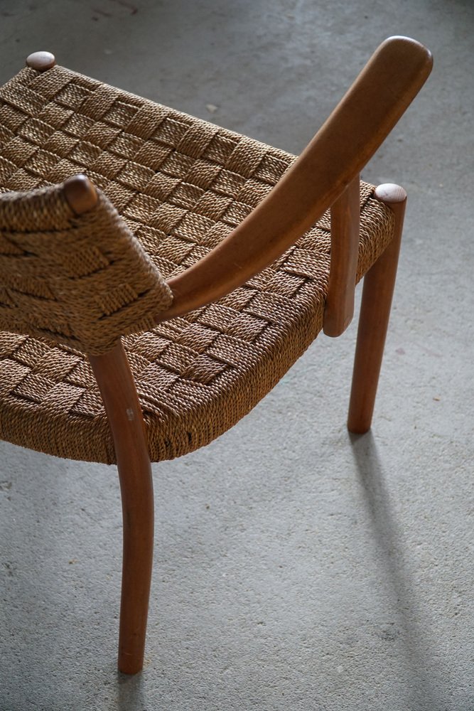 Lounge Chair in Beech and Seagrass by Karl Schrøder from Fritz Hansen ...