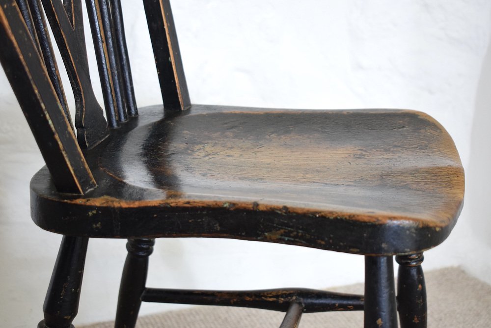 Antique Wheel Back Side Chair in Elm and Beech for sale at Pamono
