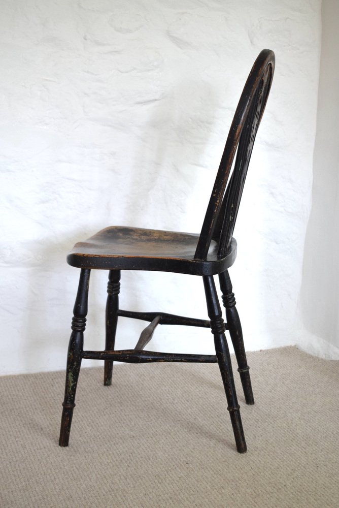 Antique Wheel Back Side Chair in Elm and Beech for sale at Pamono