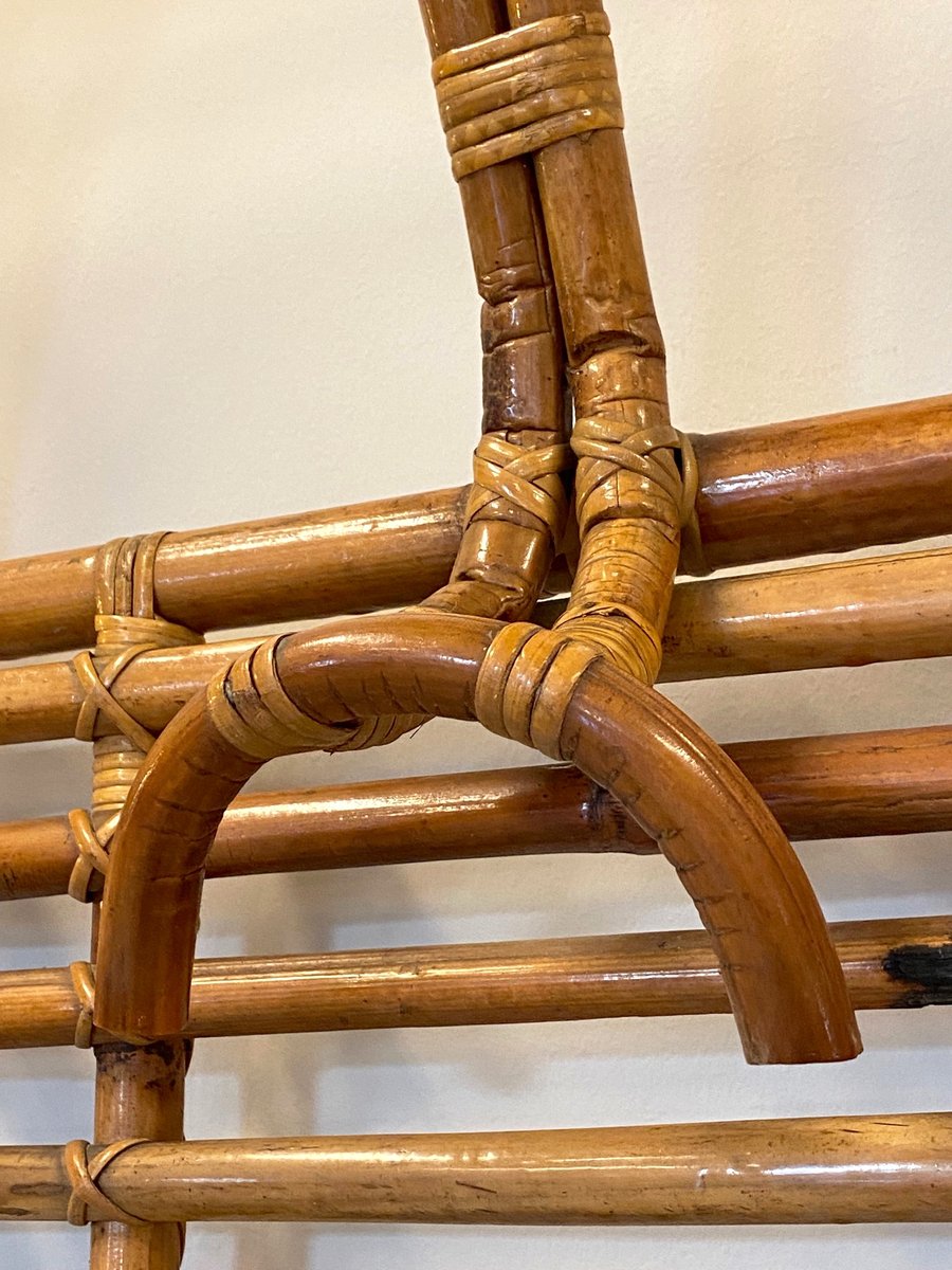 Bamboo Wicker Coat Rack, 1970s for sale at Pamono