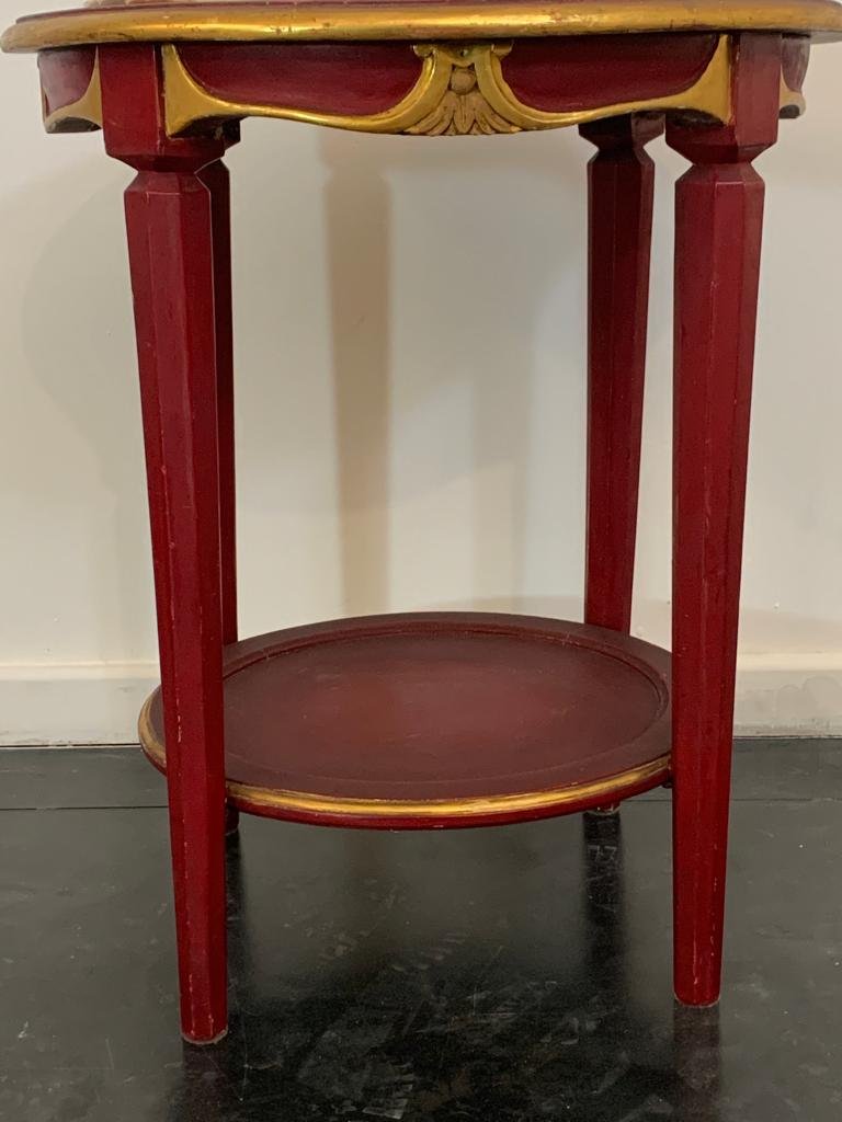 Servant Lacquered Coffee Table with Marble Top for sale at Pamono