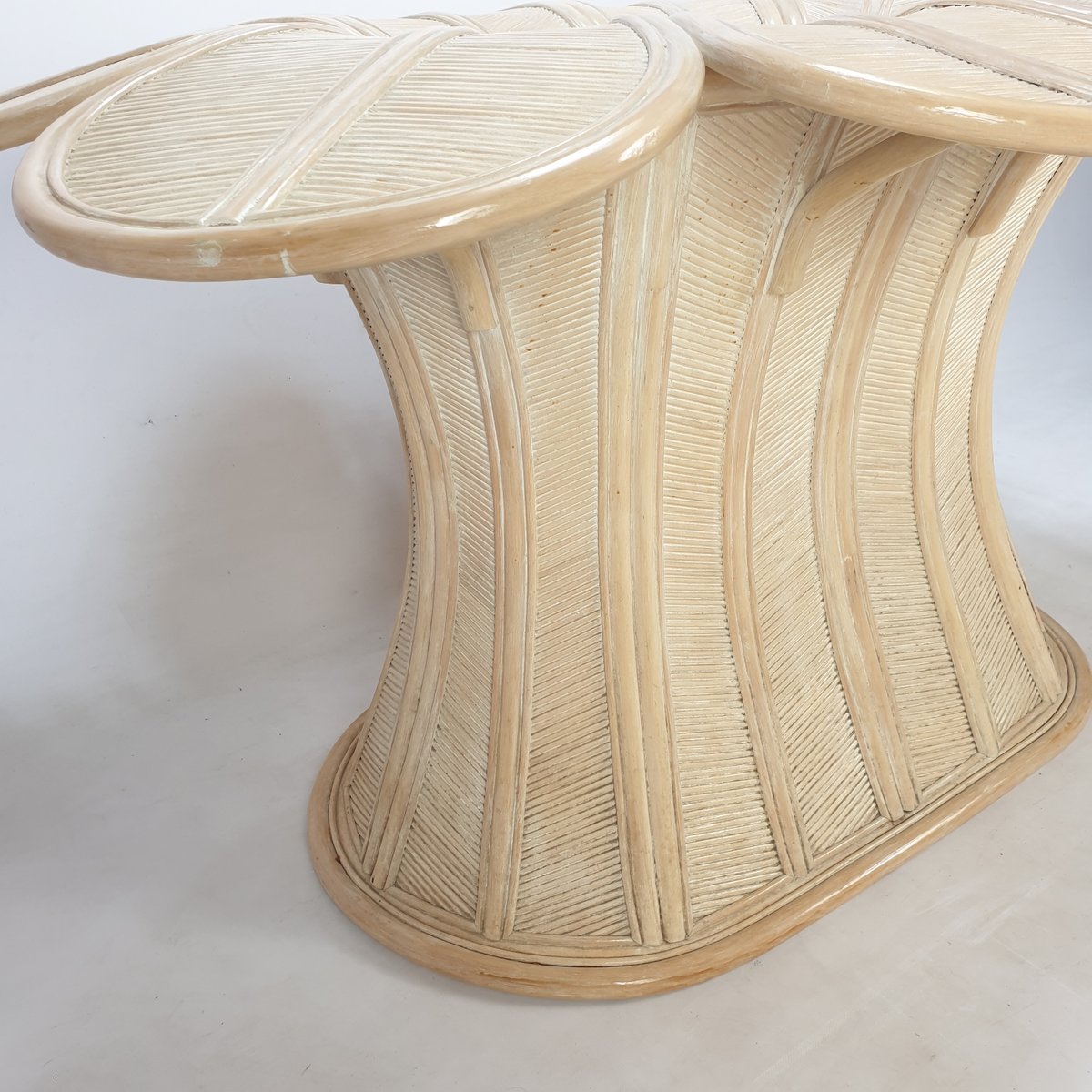 Bamboo Rattan Dining Table, 1980s for sale at Pamono