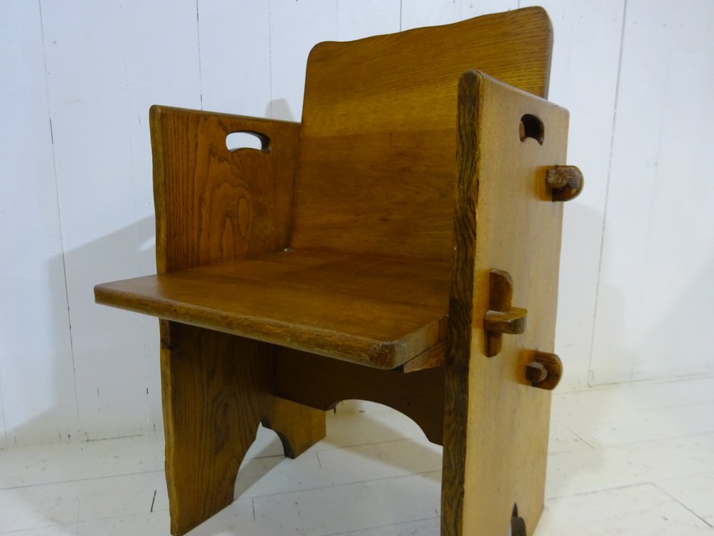 Early Welsh Oak Church Altar Chair, 1900s for sale at Pamono