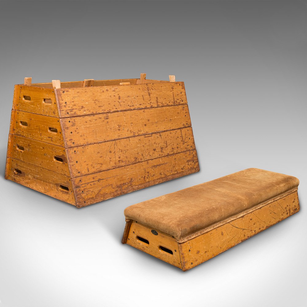 Vintage English Box Vault in Suede Leather & Beech, 1960s for sale at ...