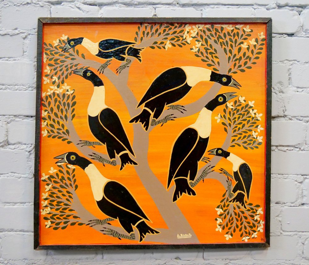 Aussi Jaffary Rashid, Birds, Tanzania, 1970s, Oil on Board for sale at ...