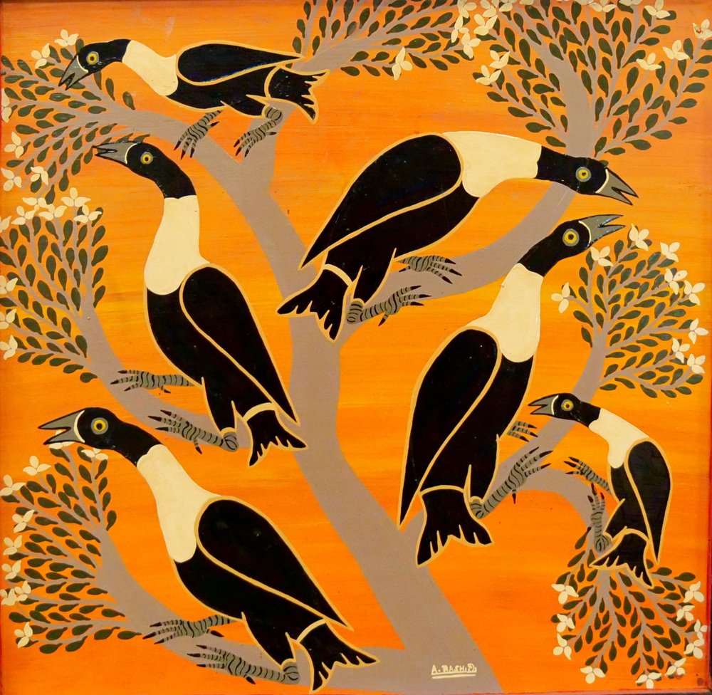 Aussi Jaffary Rashid, Birds, Tanzania, 1970s, Oil on Board for sale at ...