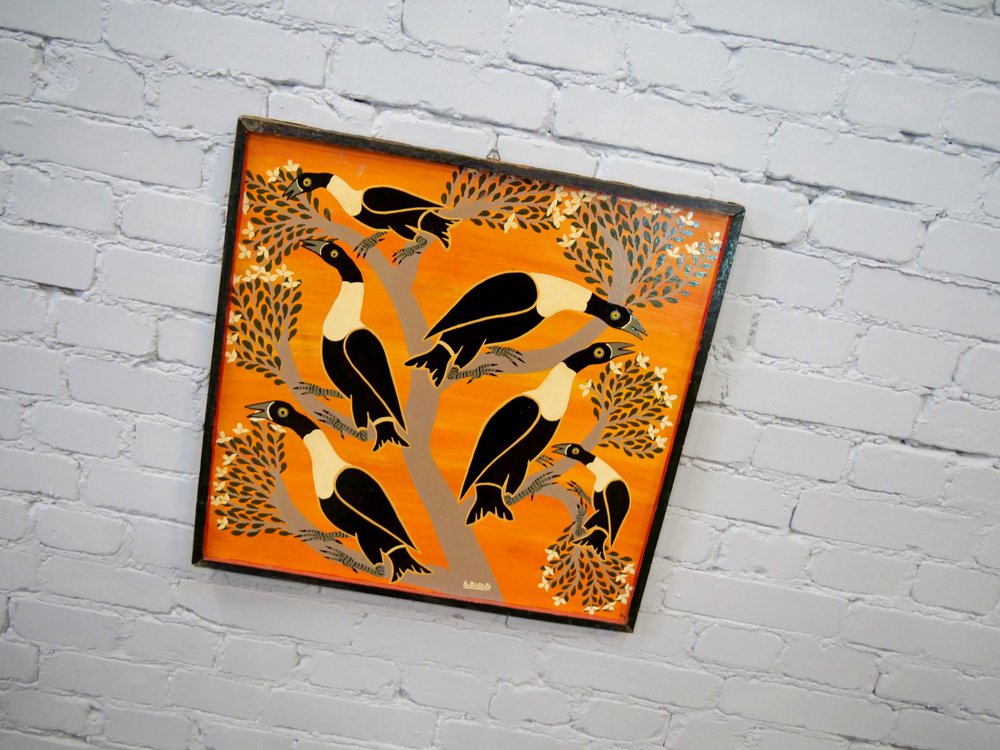 Aussi Jaffary Rashid, Birds, Tanzania, 1970s, Oil on Board for sale at ...