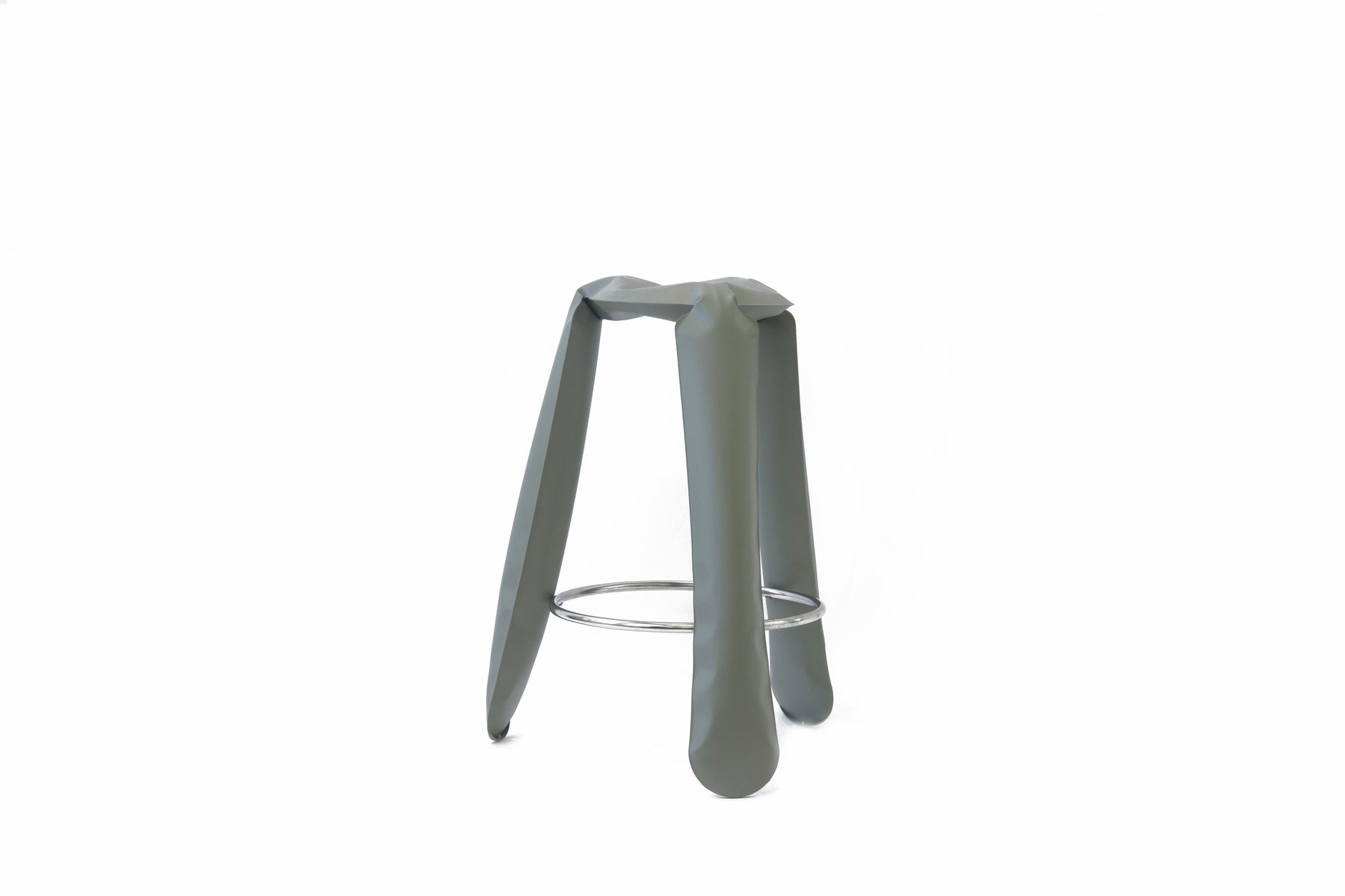 Moss Gray Steel Bar Plopp Stool by Zieta for sale at Pamono