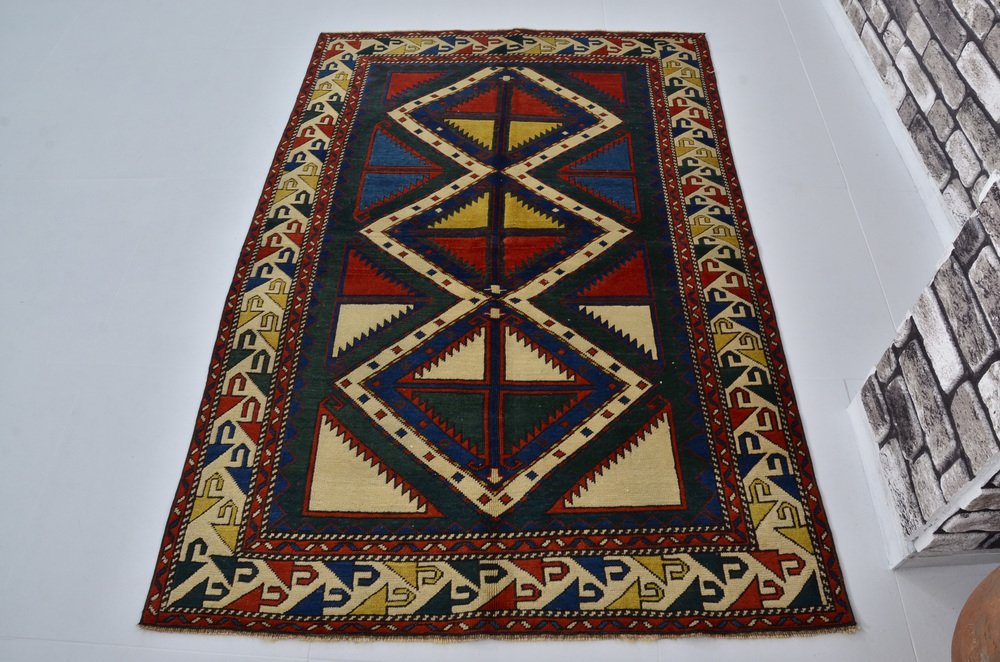 Aztec Multi Colored Geometric Anatolian Area Rug for sale at Pamono
