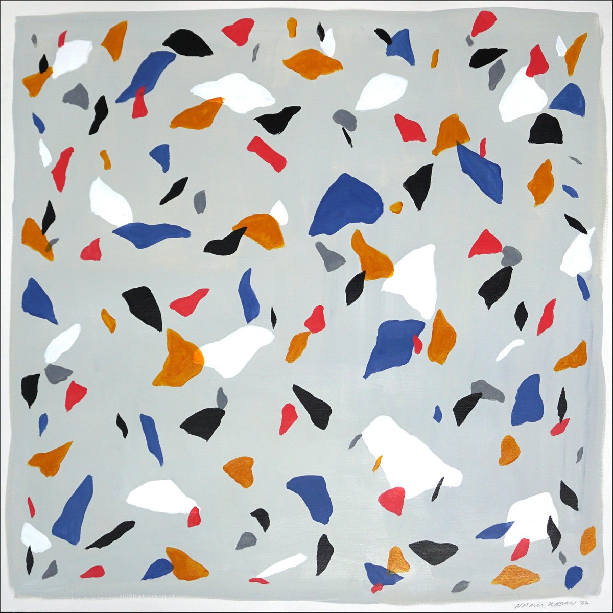 Natalia Roman, Primary Colors on Gray Terrazzo, 2022, Acrylic on ...