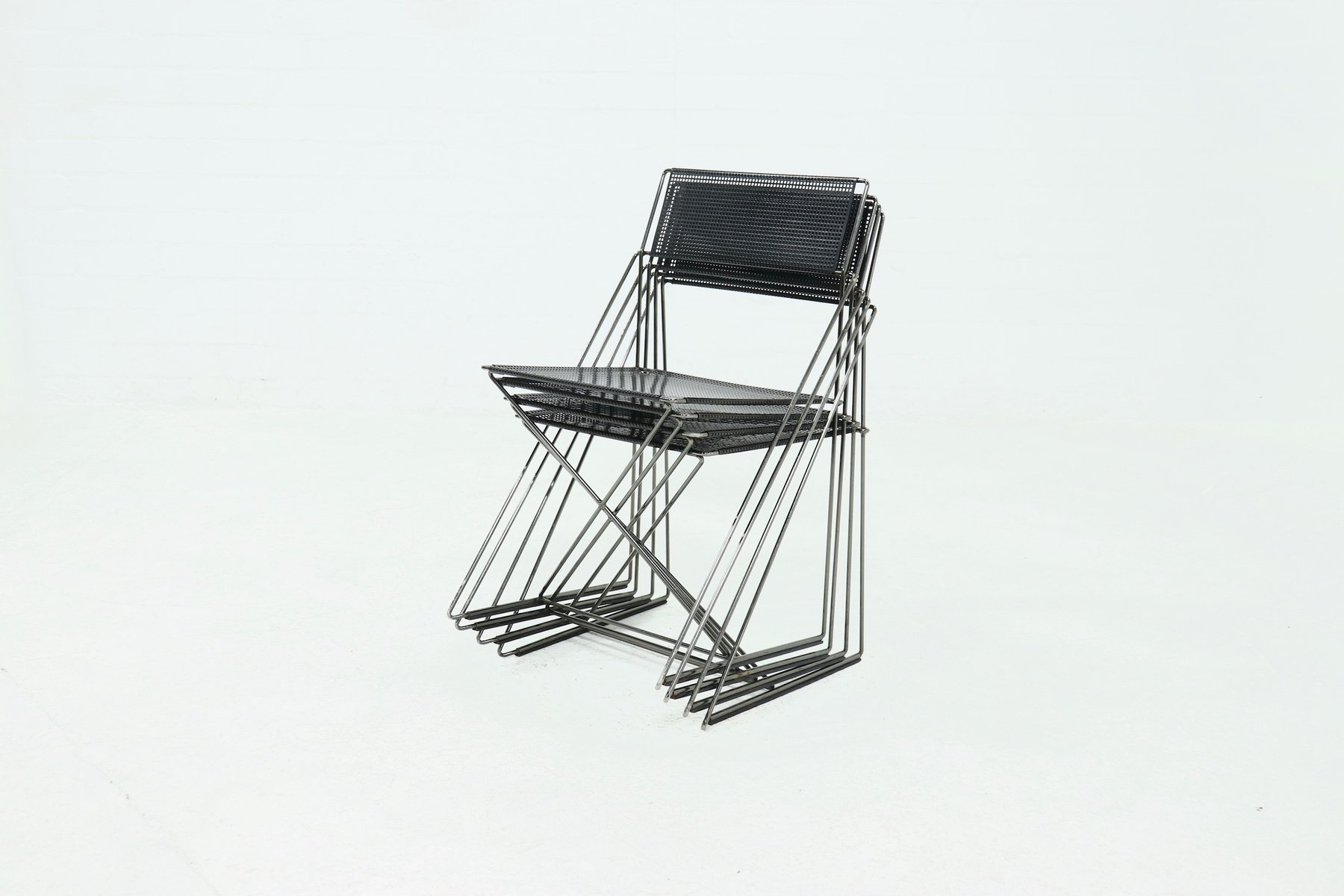 Nuova X-Line Chairs by Niels Jørgen Haugesen for Hybodan, 1970s, Set of ...