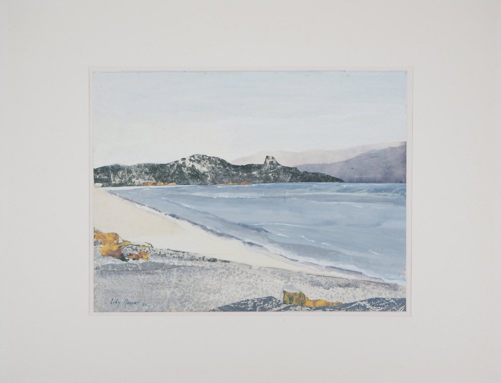 Lily Masson, The Long Beach, 1984, Tempera Drawing and Collage for sale ...