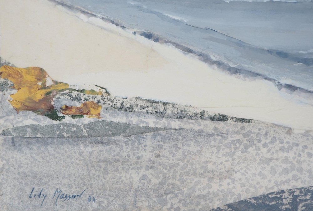 Lily Masson, The Long Beach, 1984, Tempera Drawing and Collage for sale ...