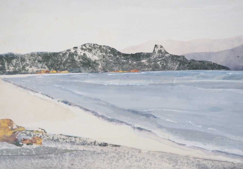 Lily Masson, The Long Beach, 1984, Tempera Drawing and Collage for sale ...