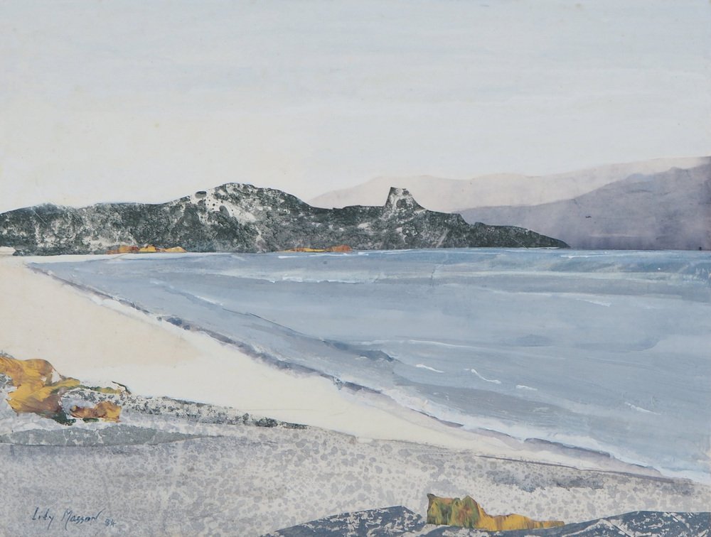 Lily Masson, The Long Beach, 1984, Tempera Drawing and Collage for sale ...