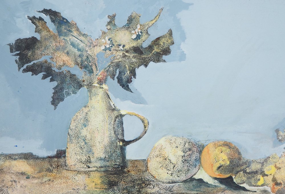 Lily Masson, Stillleben, 1975, Acryl Zeichnung und Collage bei Pamono ...