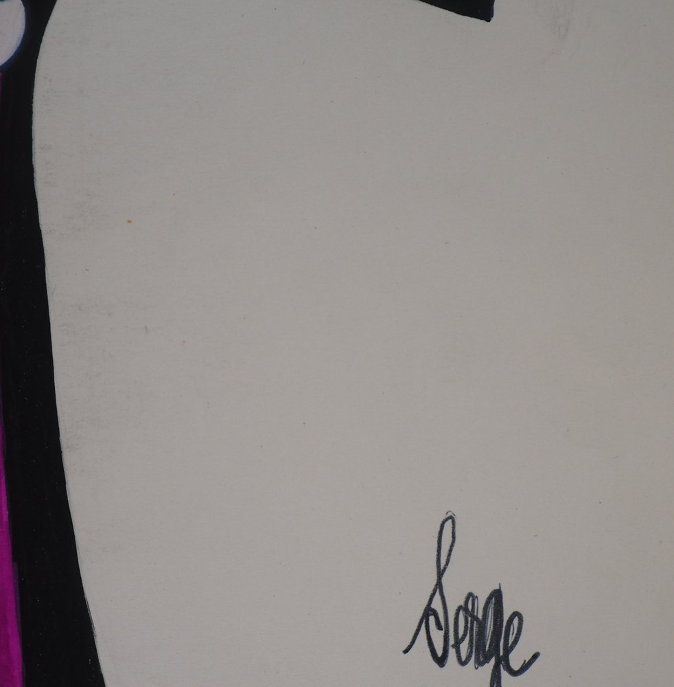 Serge Pons, Abendkleid, Original Aquarell bei Pamono kaufen