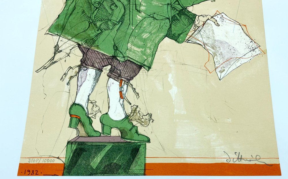 Simon Dittrich, Der Lordrichter, 1980s, Lithograph for sale at Pamono