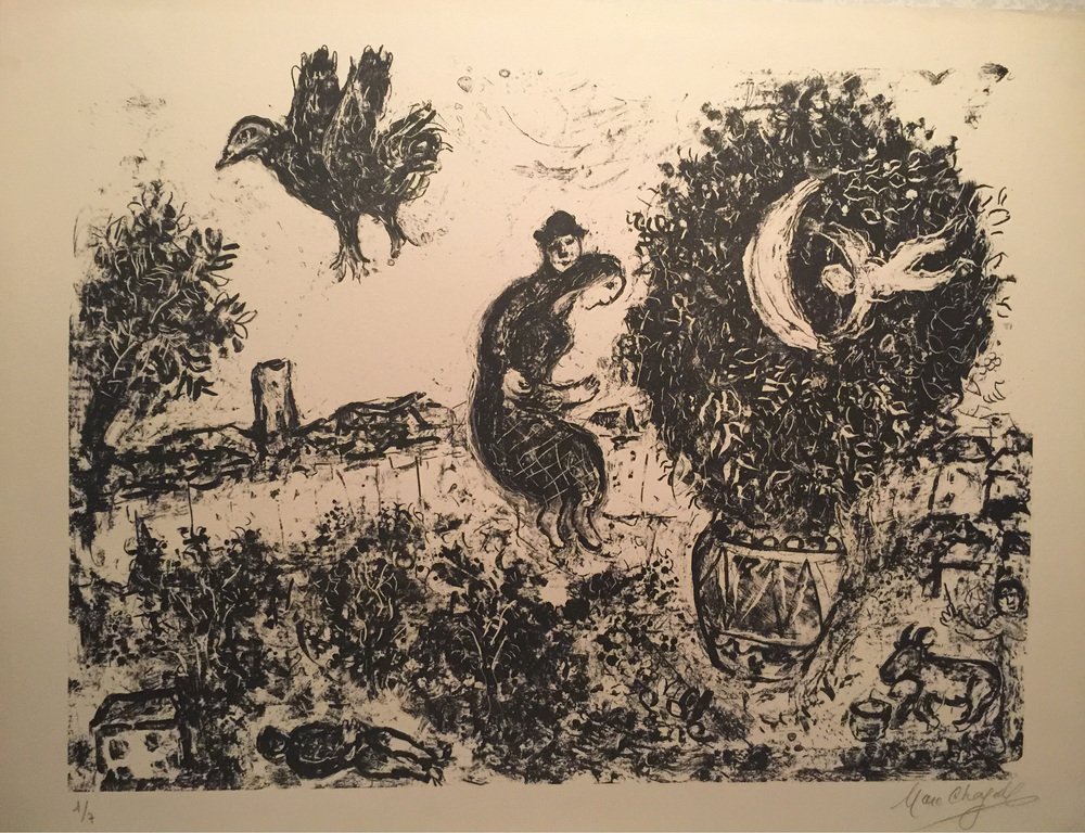 Marc Chagall, The Moon in the Bouquet, 1971, Original Lithographie bei ...
