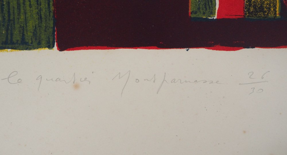 Jean Pons, The Montparnasse, 1950, Original Lithographie bei Pamono kaufen