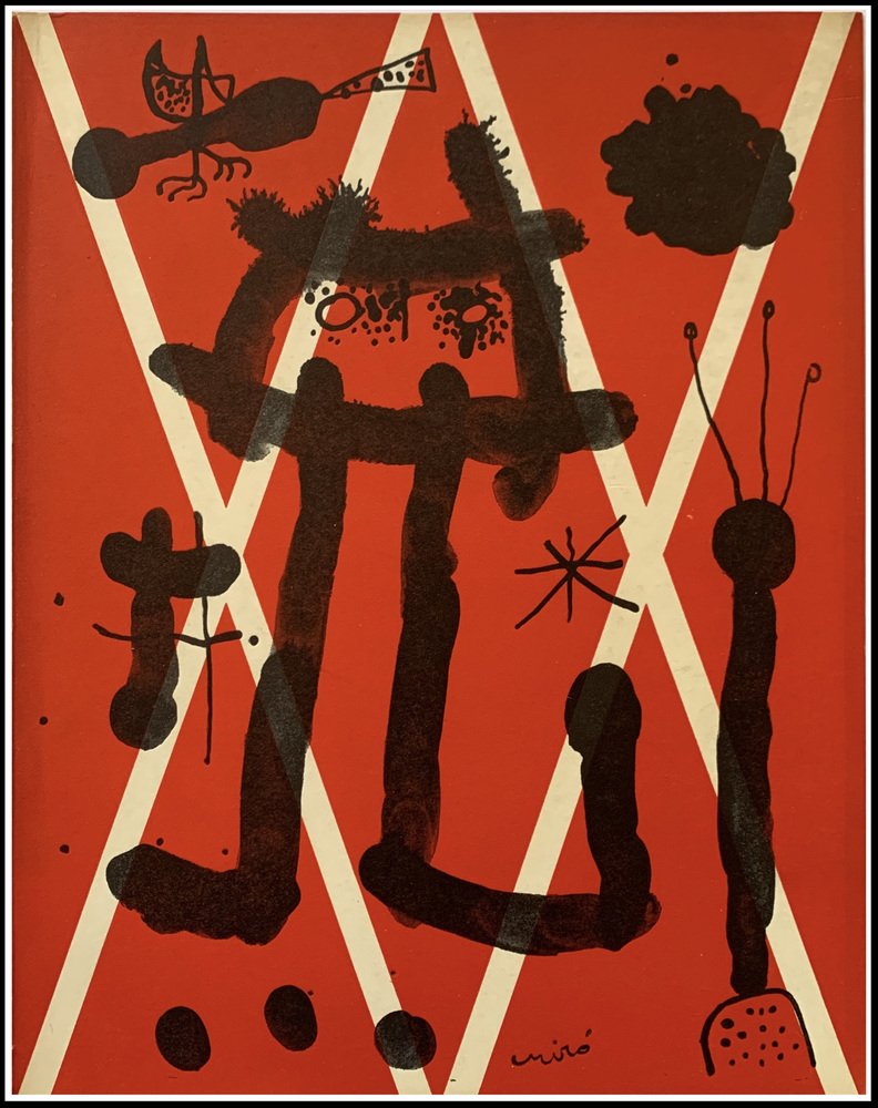 Joan Miro, Abstract Bird, 1954, Lithograph for sale at Pamono