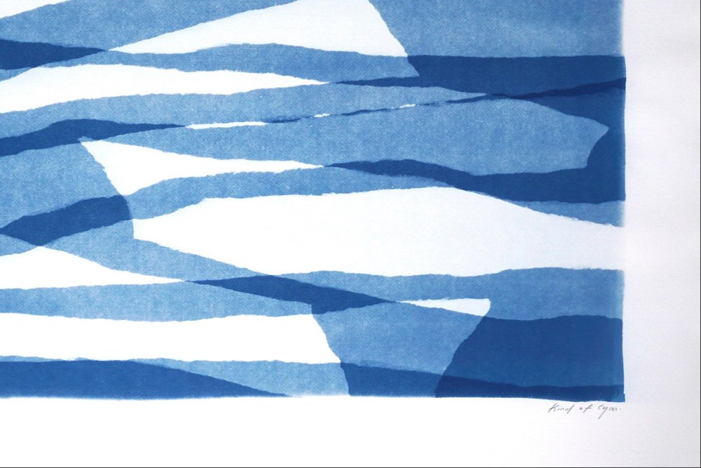 Layered Torn Paper III, 2022, Cyanotype for sale at Pamono