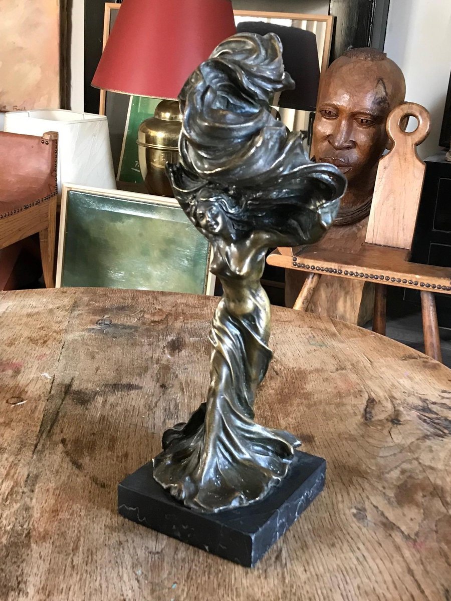 Art Nouveau Woman with Fluttering Cape, France, 1910s for sale at Pamono