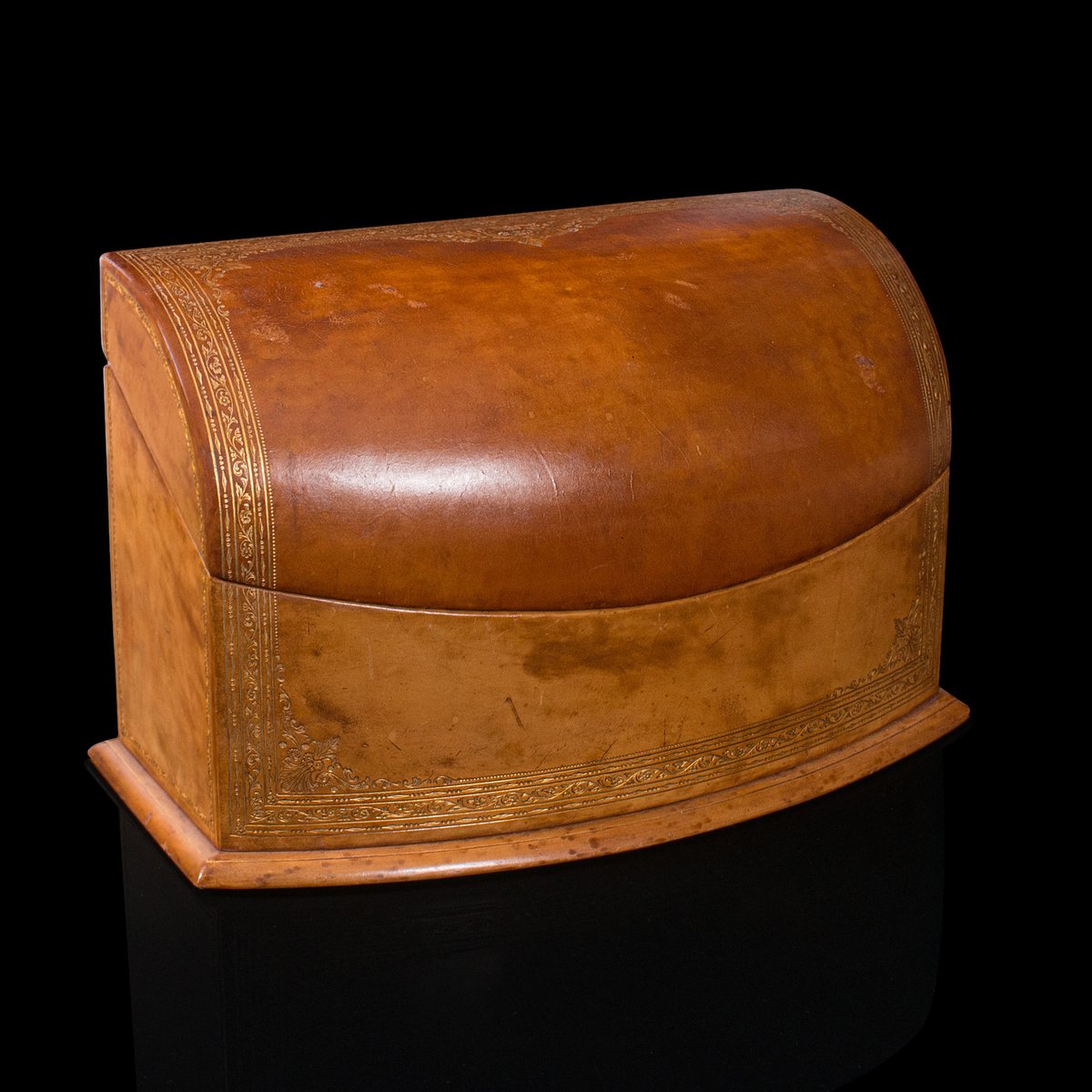 Vintage English Leather Writing Desk Set from Asprey of London, Set of ...