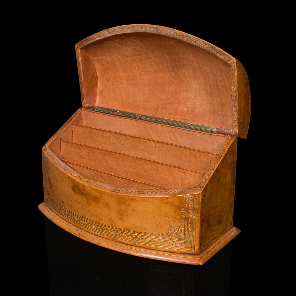 Vintage English Leather Writing Desk Set from Asprey of London, Set of ...