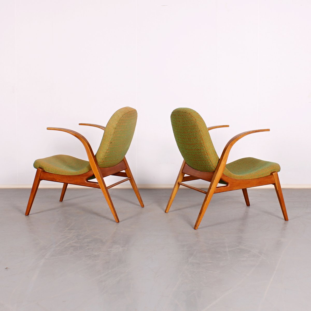 Grüne Mid-Century Sessel, 3er Set bei Pamono kaufen