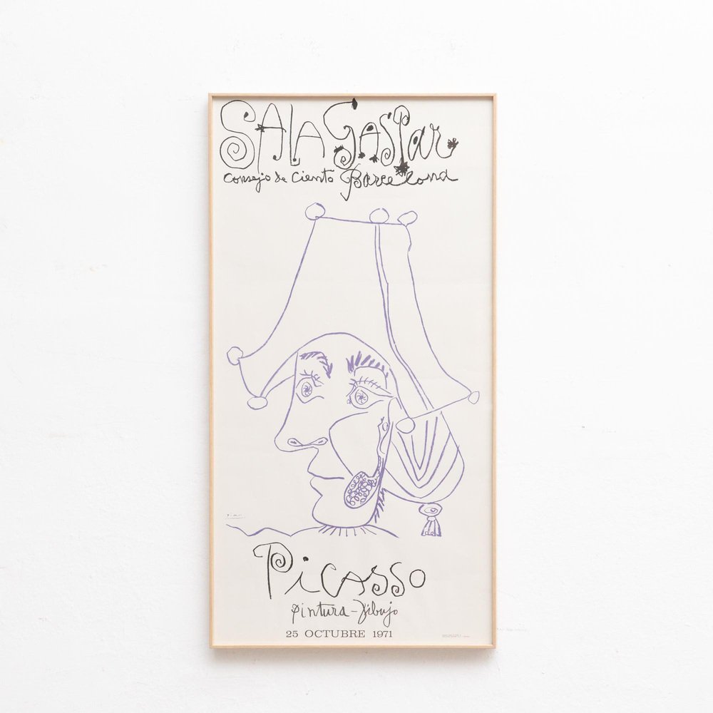 Vintage Pablo Picasso Exhibition Poster, 1971 for sale at Pamono