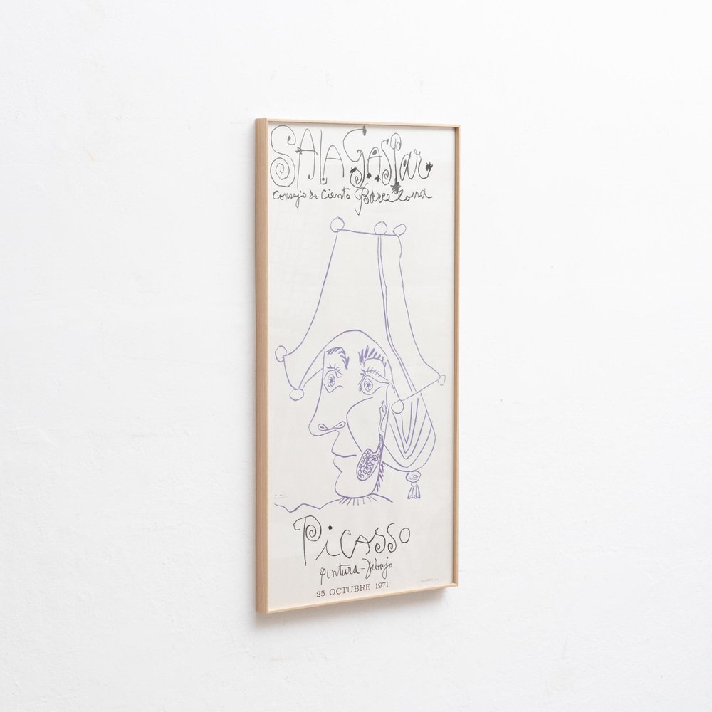 Vintage Pablo Picasso Exhibition Poster, 1971 for sale at Pamono
