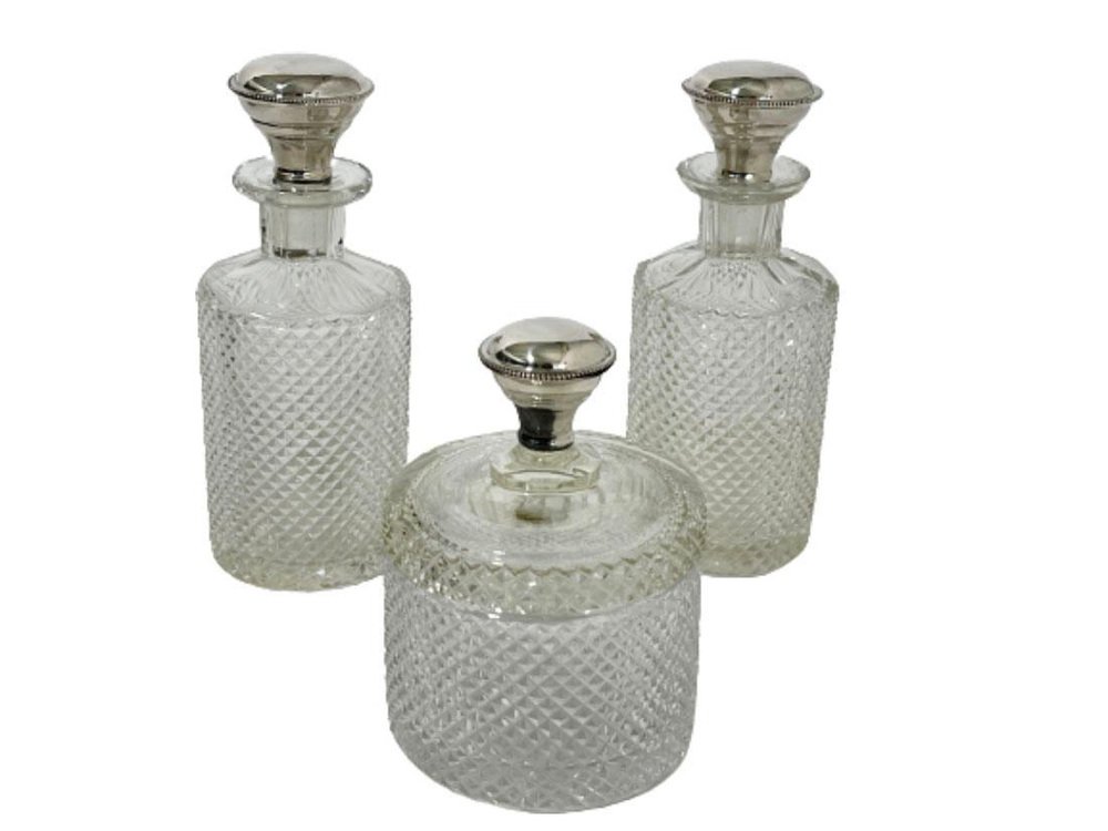 Dutch Diamond Cut Crystal Dressing Table Set by Fa. C. Bos & Zn ...