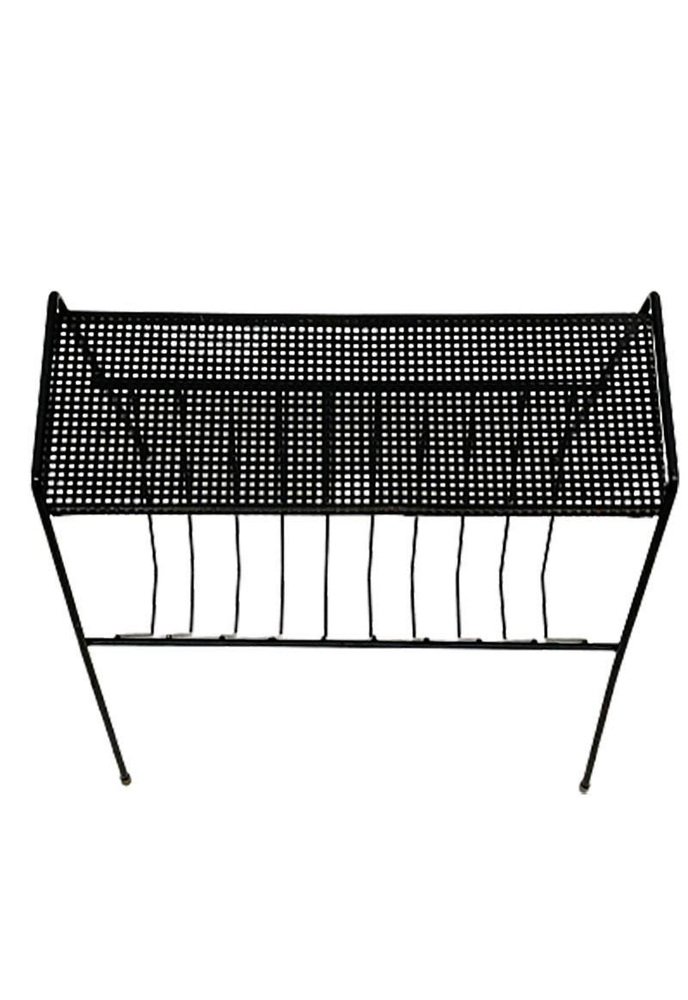 Metal Magazine Rack with Perforated Small Table Top from Pilastro for ...