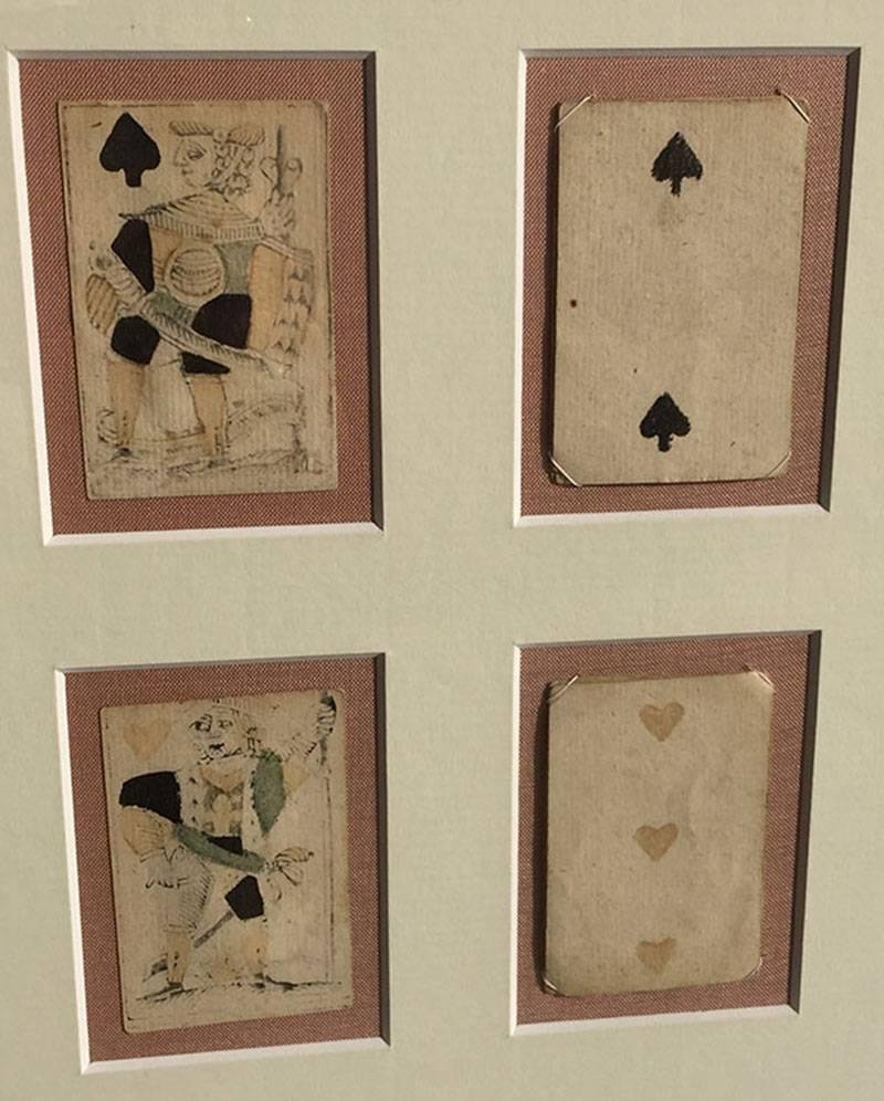 18th Century Playing Cards in Frame for sale at Pamono