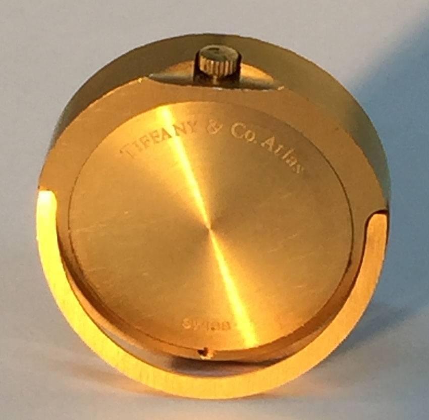 Small Vintage Atlas Desk Clock from Tiffany & Co. for sale at Pamono