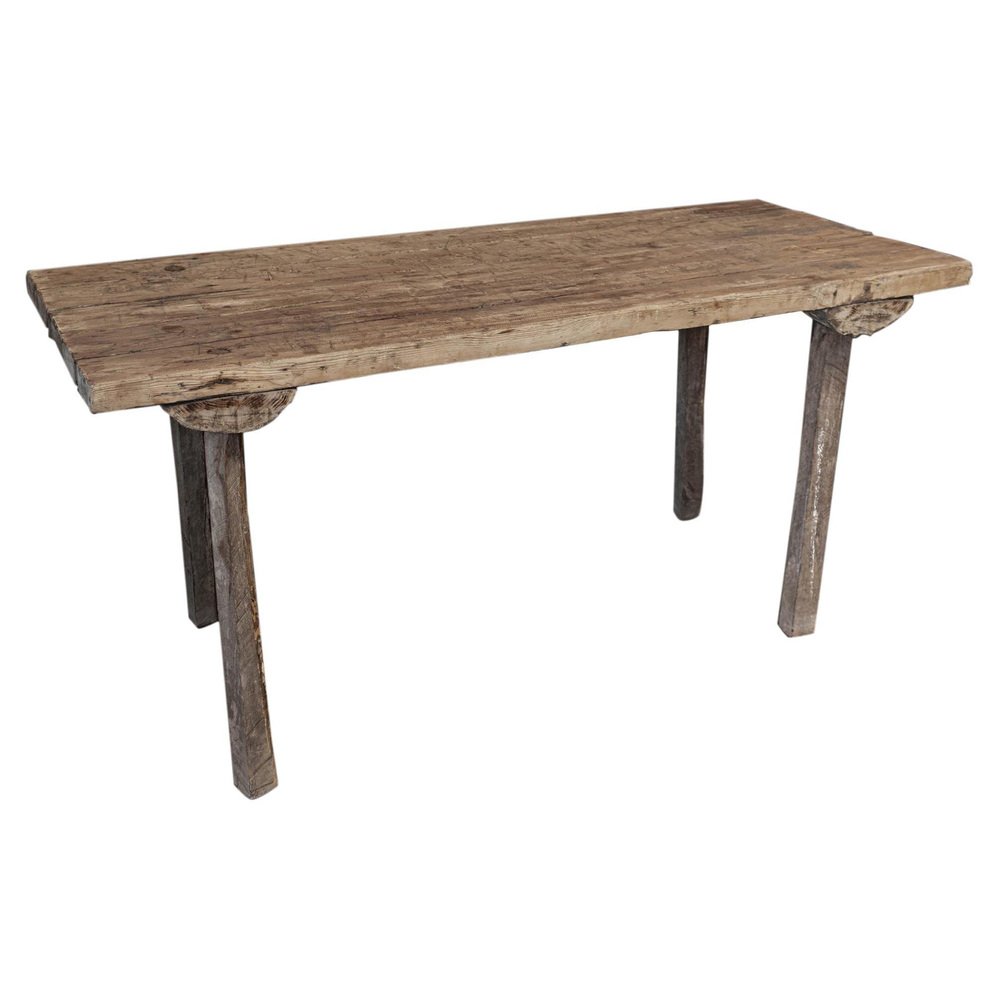Table de Boucher Primitive en Orme et Pin, 19ème Siècle en vente sur Pamono