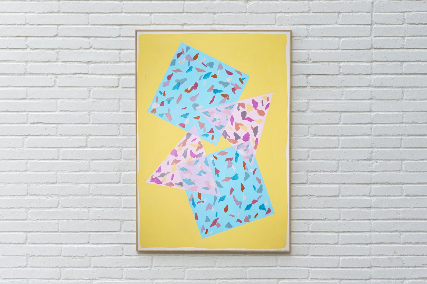 Natalia Roman, Blau und Rosa Terrazzo Boden, 2022, Acryl auf Aquarellpapier bei Pamono kaufen