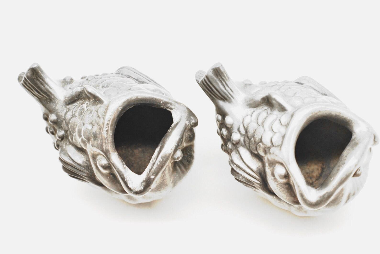 Fish Vases in Pewter by Just Andersen, 1930s, Set of 2 for sale at Pamono