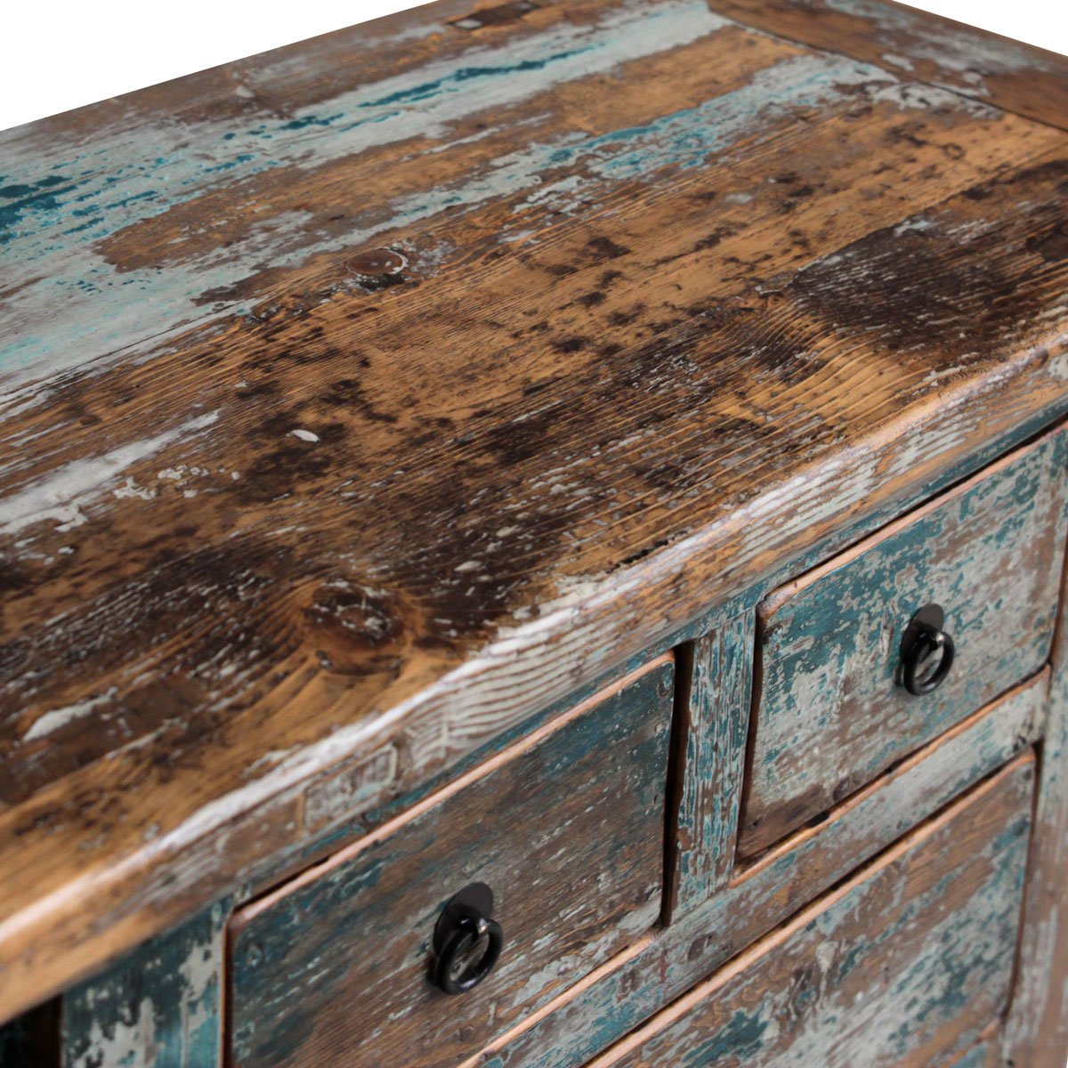 Distressed Blue Storage Chest for sale at Pamono