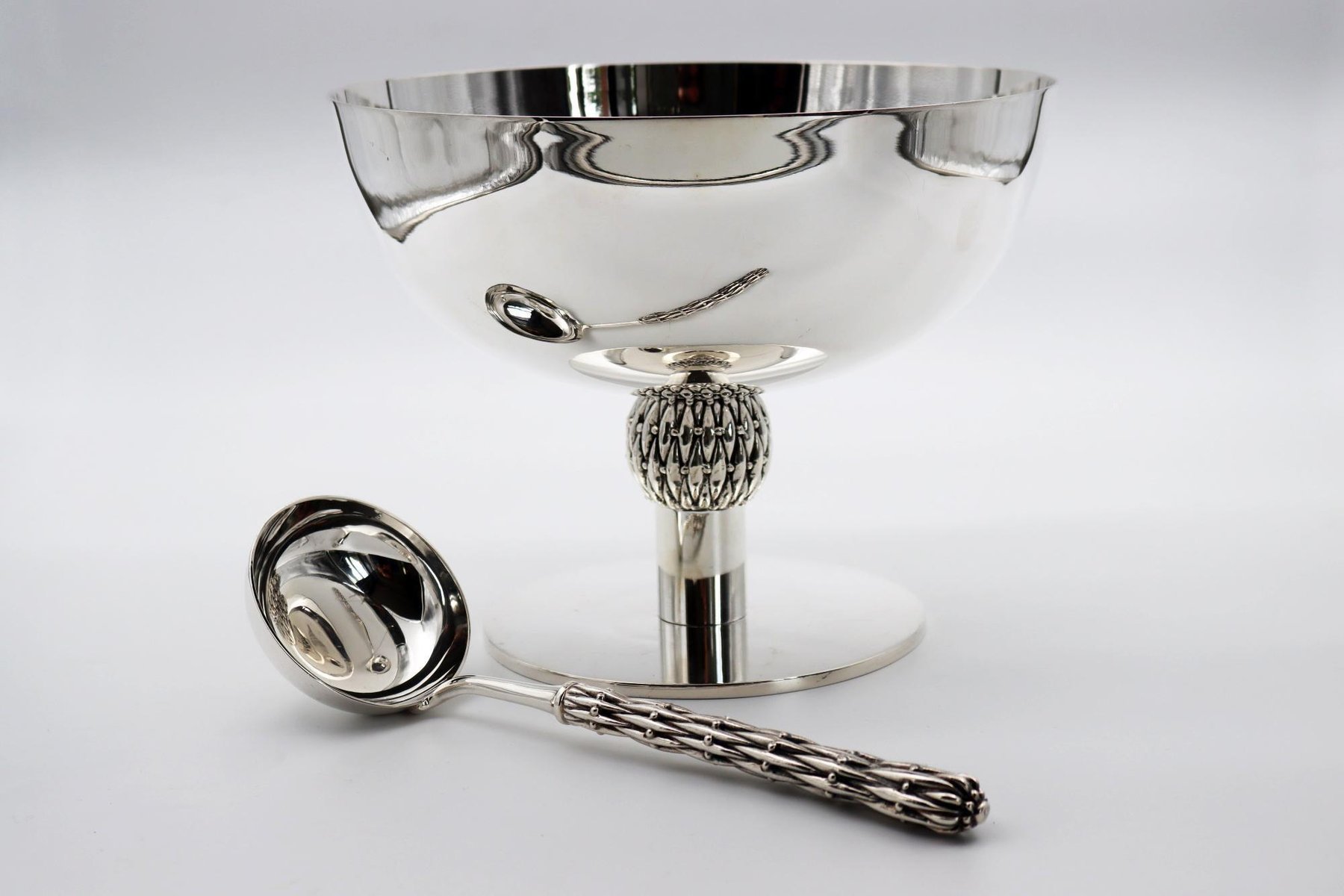 Silver Bronze Ladle and Large Centerpiece by Richard Lauret, Set of 2 ...
