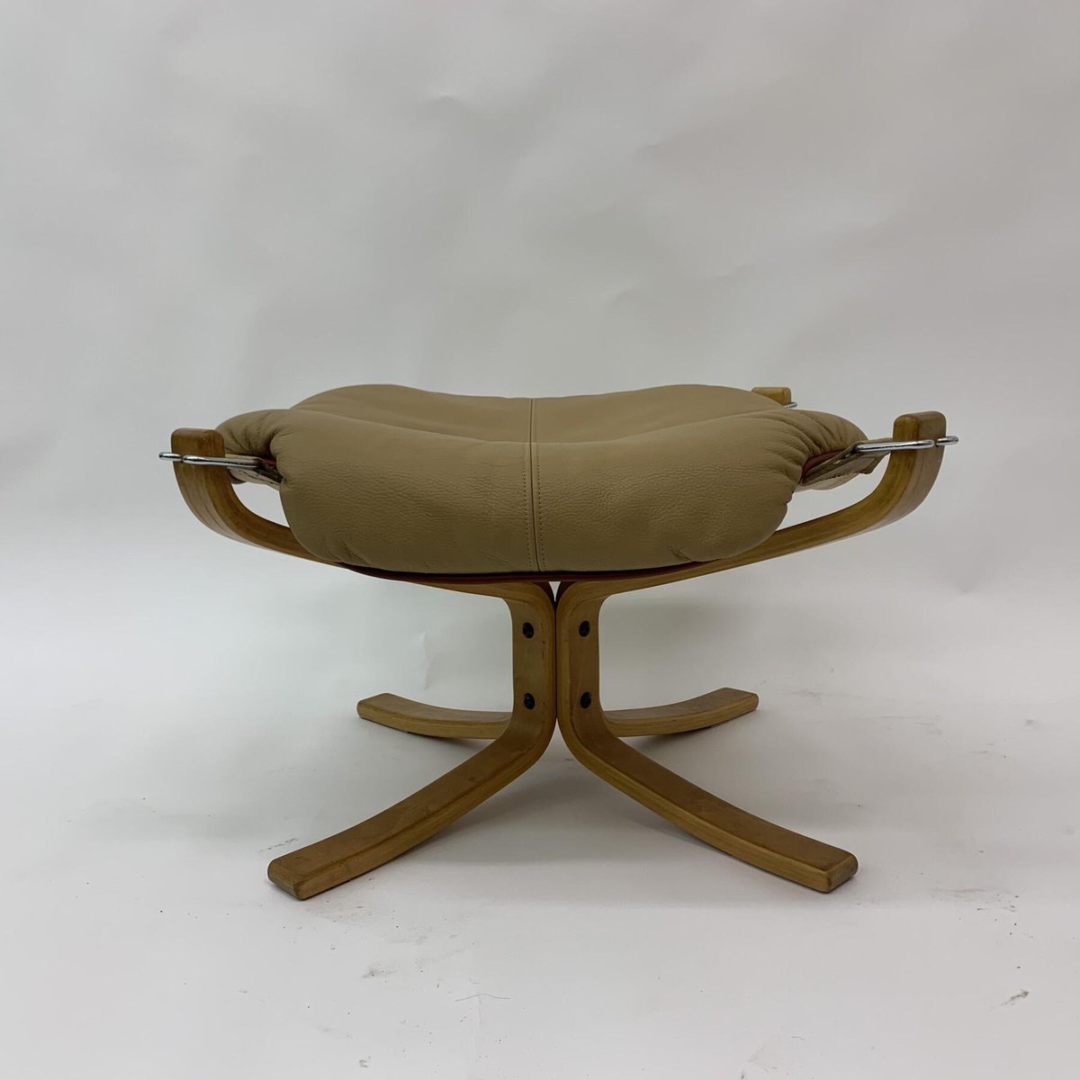 Falcon Leather Hocker Chair by Sigurd Ressel for Vatne Furniture, 1970s ...