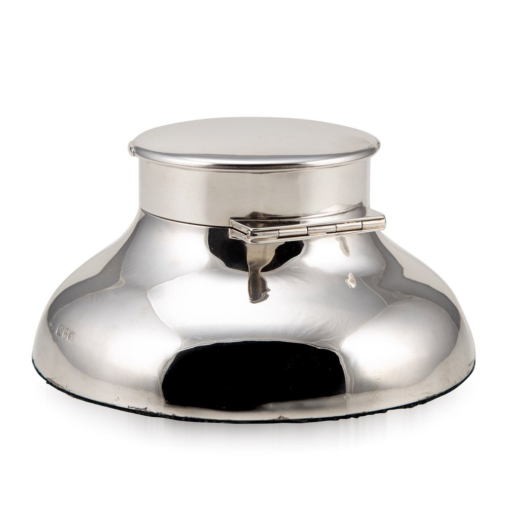 Encrier Édouardien du 20ème Siècle en Argent Massif et Verre, Chester ...