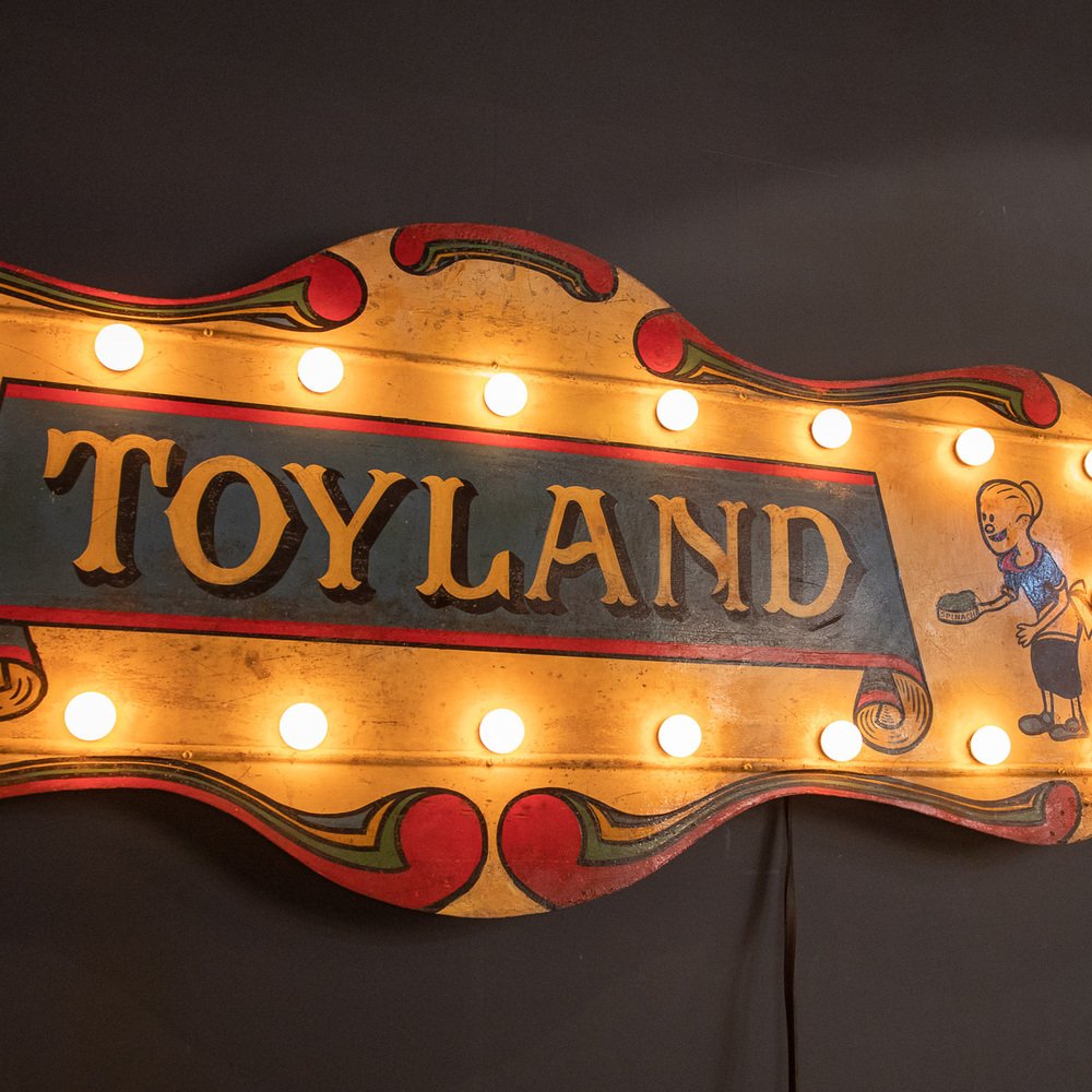 20th Century Illuminating Fairground Signs, 1930s, Set of 2 for sale at ...
